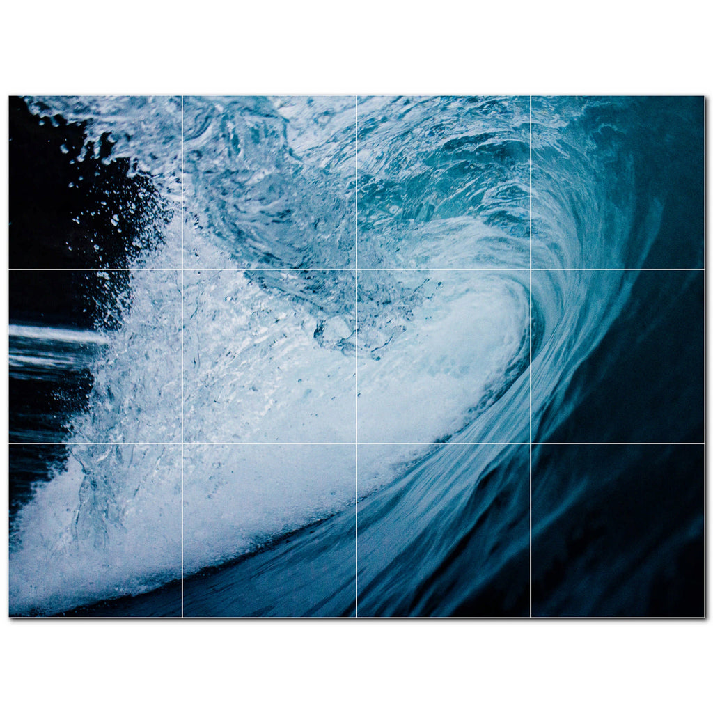 Waves Ceramic Tile Wall Mural Kitchen Backsplash Bathroom Shower P5011 ...
